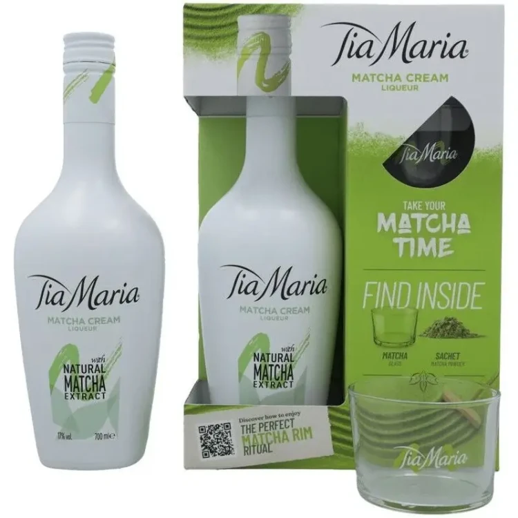 Zestaw Likier Tia Maria Matcha Cream 17% 0,7l